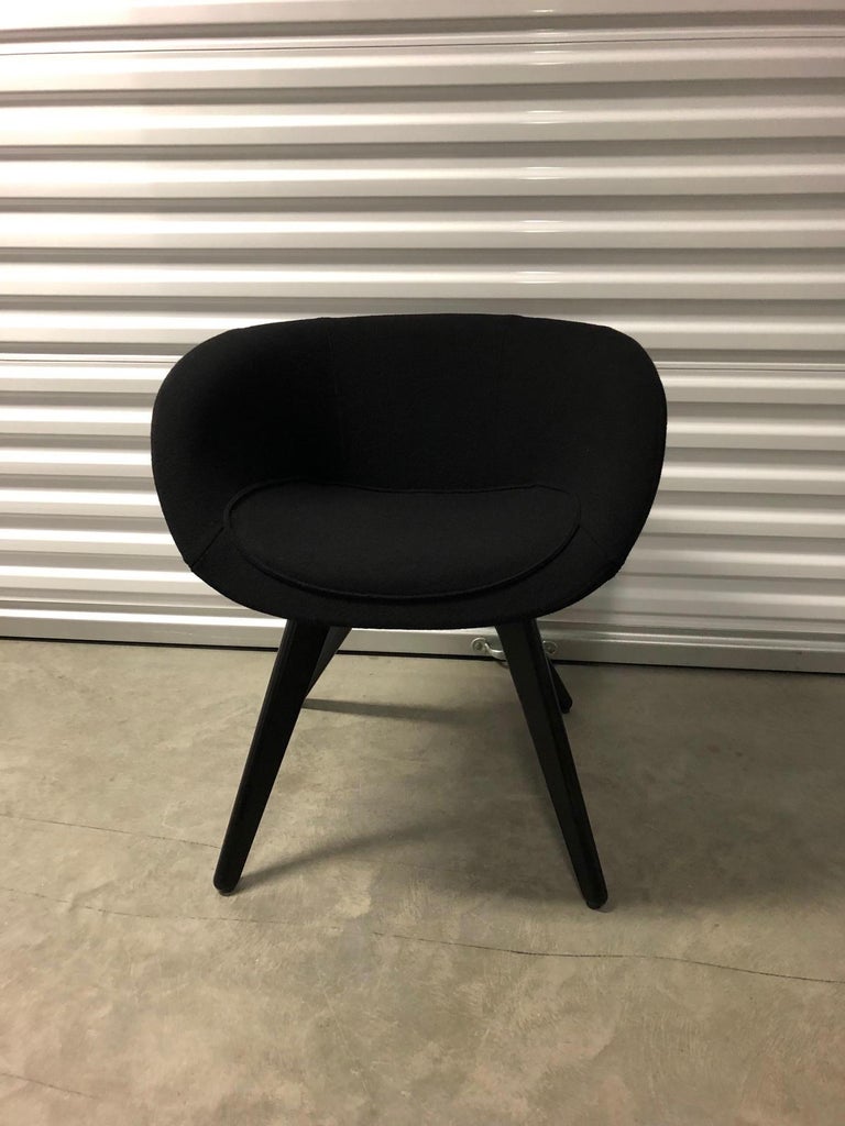 Black Scoop Chair Low Back/Black Oak Leg at 1stDibs | black chair legs ...