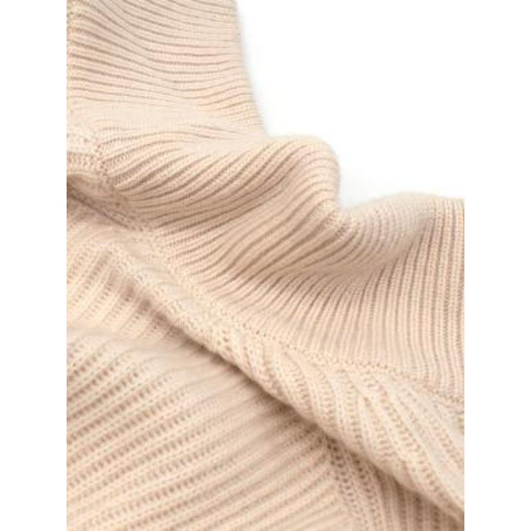 Tom Ford Beige Cashmere Ribbed Zip Cardigan For Sale at 1stDibs