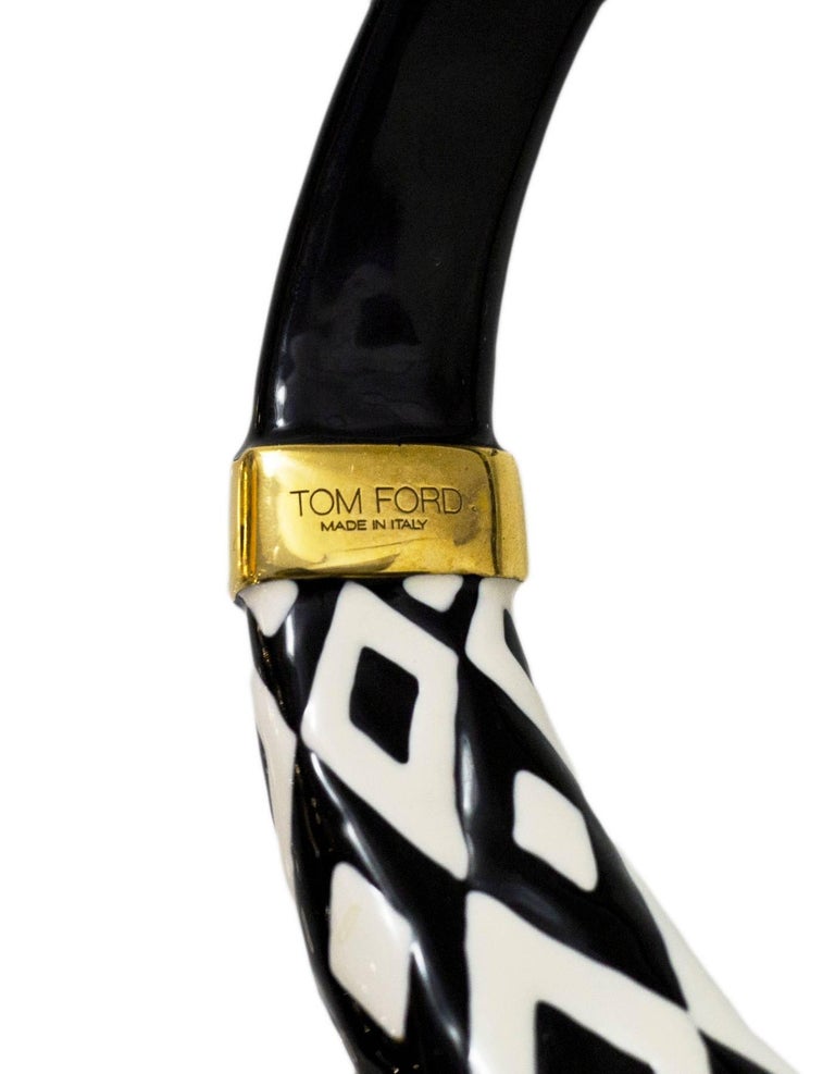 Tom Ford Black and White Tribal Choker Necklace For Sale at 1stDibs