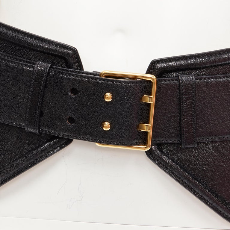 TOM FORD Schwarzer Taillengürtel aus echtem Leder mit goldener Schnalle ...