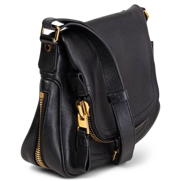 TOM FORD black grained leather JENNIFER MEDIUM CROSSBODY Shoulder Bag ...