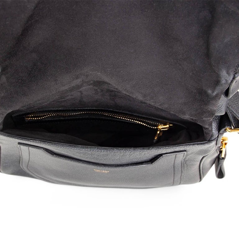 TOM FORD black grained leather JENNIFER MEDIUM CROSSBODY Shoulder Bag ...