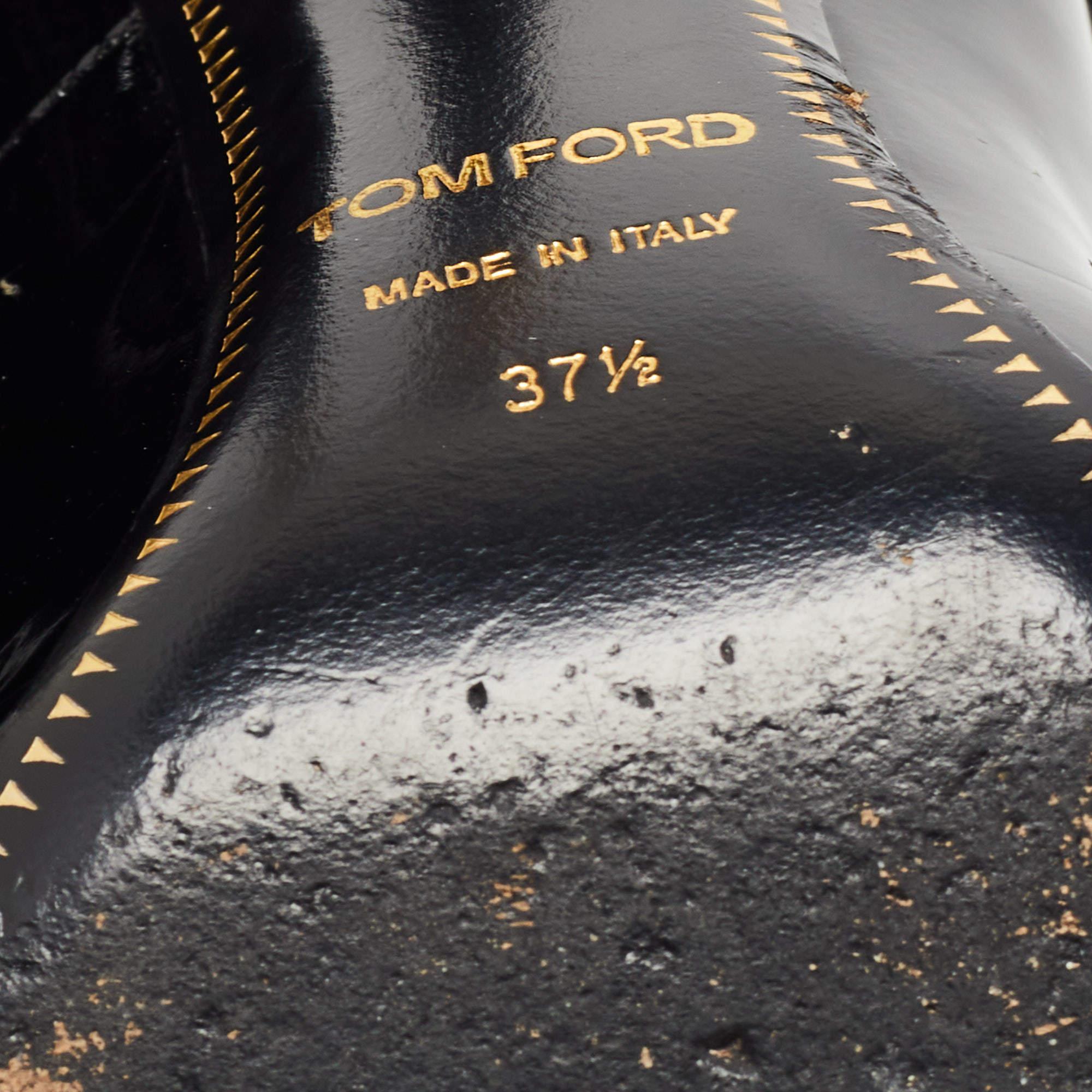 Tom Ford Black Patent Leather Padlock Pumps Size 37.5 For Sale at 1stDibs