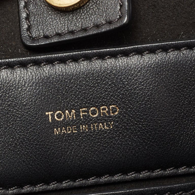 Tom Ford Blue/Black Denim and Leather Tara Tote at 1stDibs