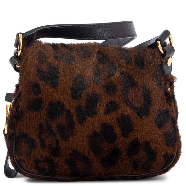 TOM FORD brown and black leather CALF HAIR LEOPARD JENNIFER MINI ...