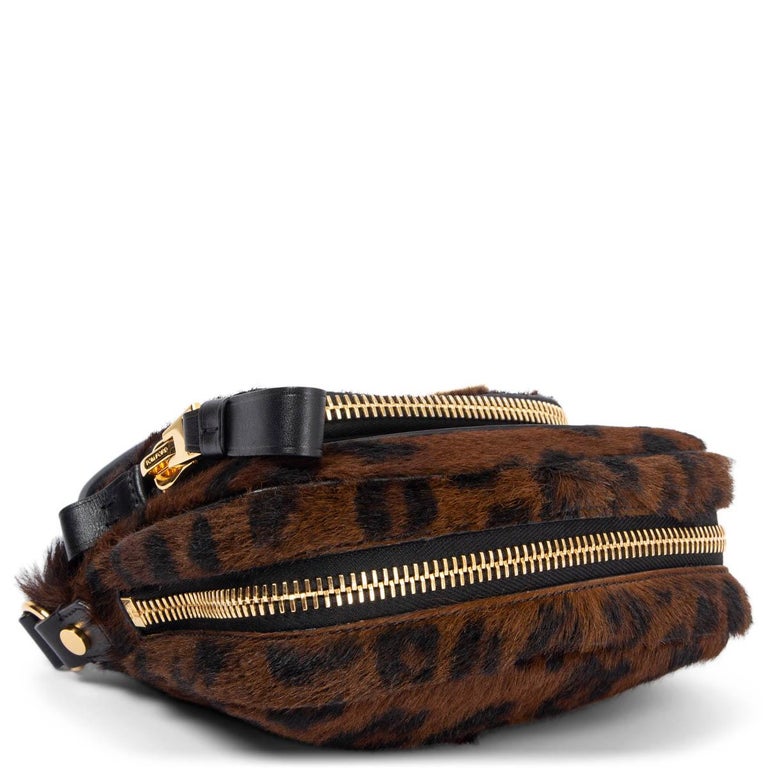 TOM FORD brown and black leather CALF HAIR LEOPARD JENNIFER MINI ...