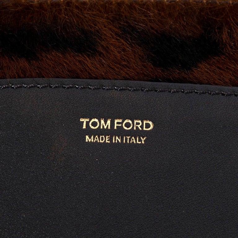 TOM FORD brown and black leather CALF HAIR LEOPARD JENNIFER MINI ...