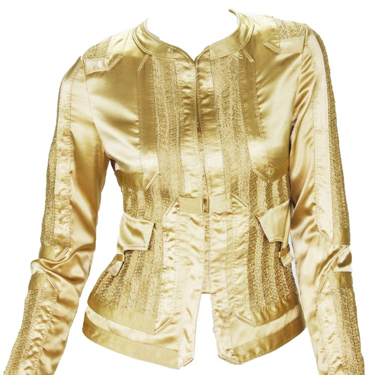 Tom Ford for Gucci 2004 Collection Gold Silk Limited Edition Jackets It ...