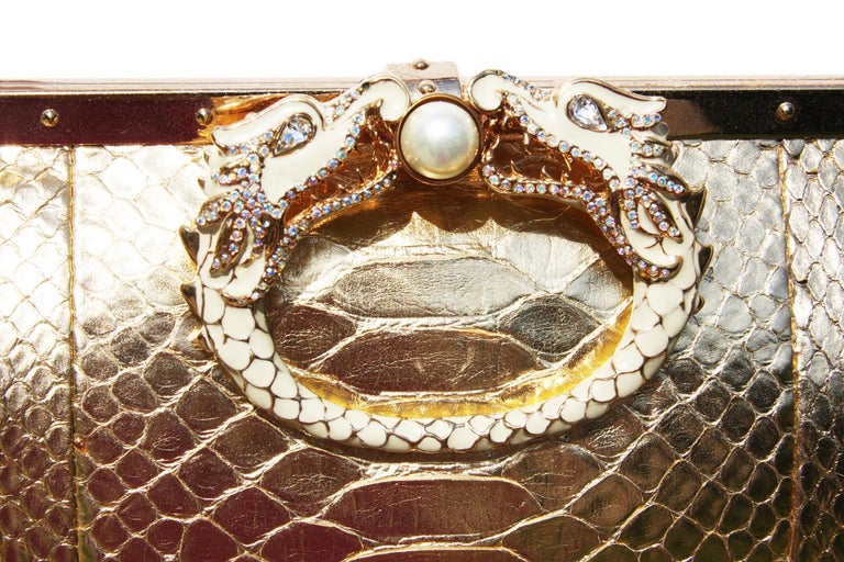 Tom Ford for Gucci Limited Edition F/W 2004 Gold Python Crystal Dragon ...