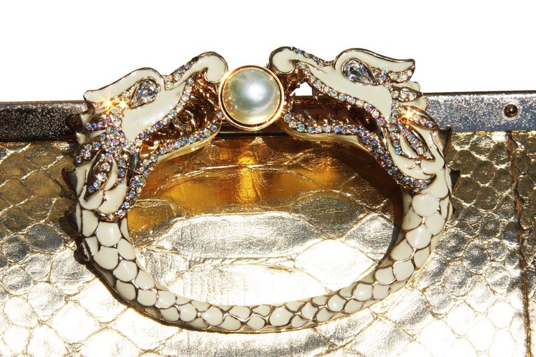 Tom Ford for Gucci Limited Edition F/W 2004 Gold Python Crystal Dragon ...