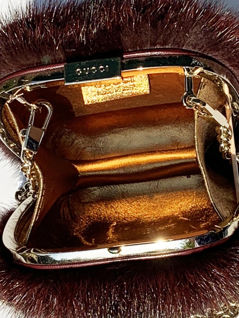 Tom Ford for Gucci Mink Box Gold Removable Chain Leather Clutch Mini ...