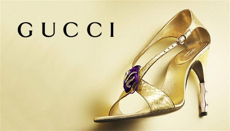 Tom Ford for Gucci Python Snake Head Ad Runway Heels Sz 37.5 For Sale ...