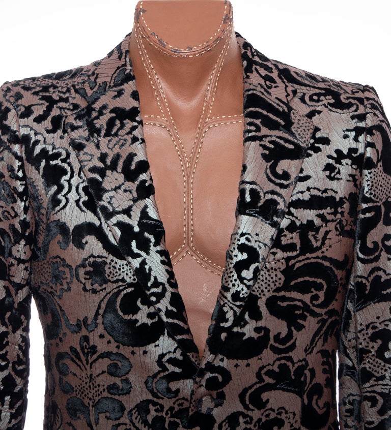Tom Ford for Gucci Runway Damask Velvet Men's Tuxedo Blazer, Spring ...
