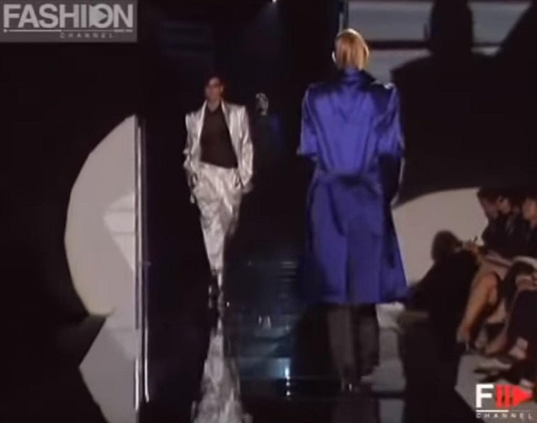 TOM FORD for GUCCI S/S 2001 Collection Silk Indigo Blue Belted Trench ...