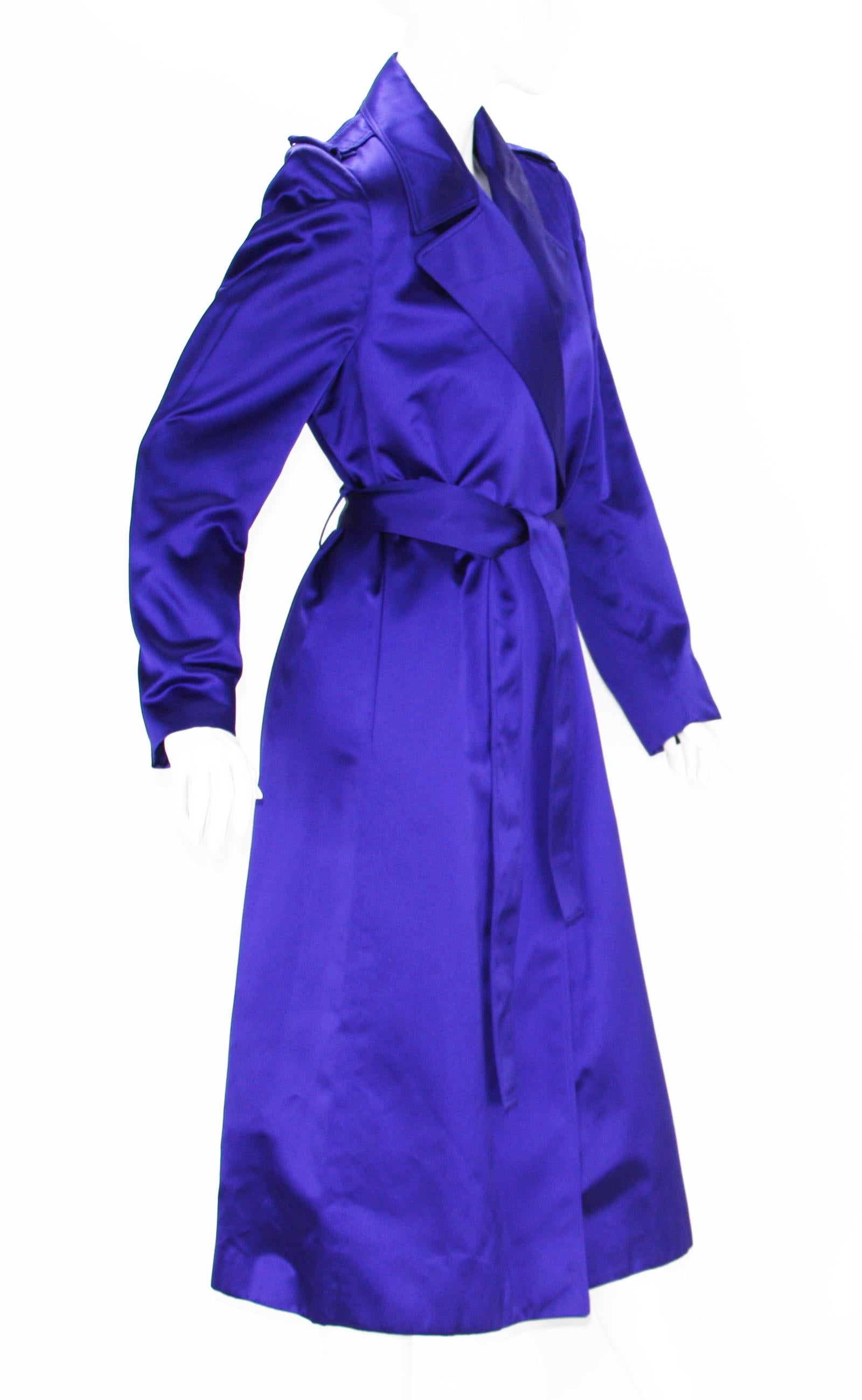 TOM FORD for GUCCI S/S 2001 Collection Silk Indigo Blue Belted Trench ...