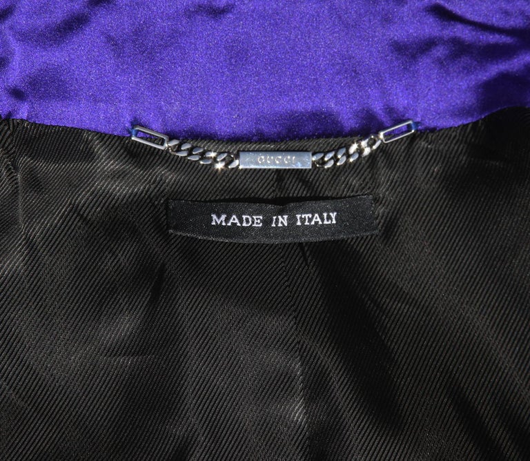 TOM FORD for GUCCI S/S 2001 Collection Silk Indigo Blue Belted Trench ...