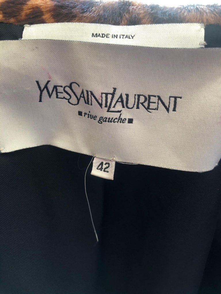 Tom Ford for YSL Fall 2004 Iconic Pony Skin Leopard Print Pagoda Coat ...