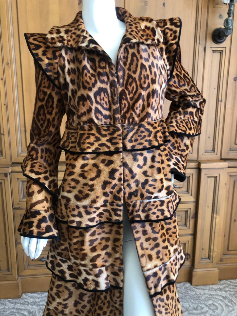 Tom Ford for YSL Fall 2004 Iconic Pony Skin Leopard Print Pagoda Coat ...