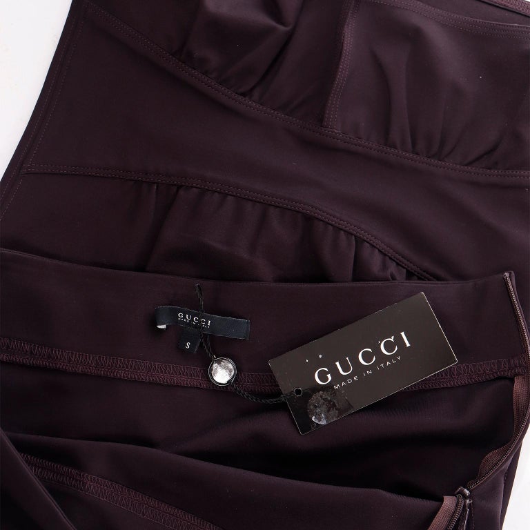 Tom Ford Gucci 2004 Purple Brown Silk Runway Skirt Deadstock w Original ...