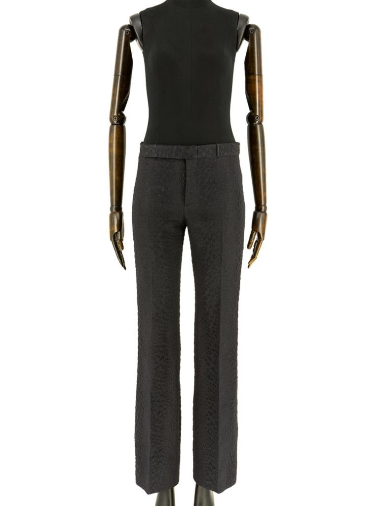 Tom Ford Gucci Black Cloque Jacquard Trousers For Sale at 1stDibs