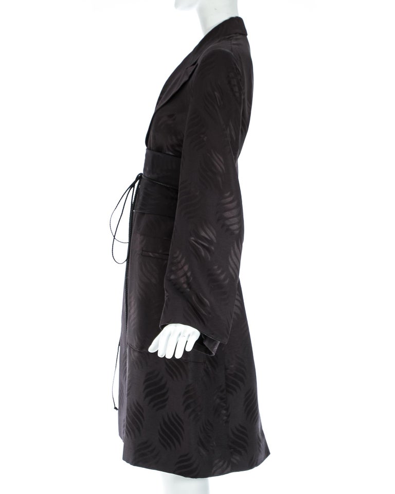 Tom Ford Gucci black silk evening robe with matching Obi belt, A/W 2002 ...