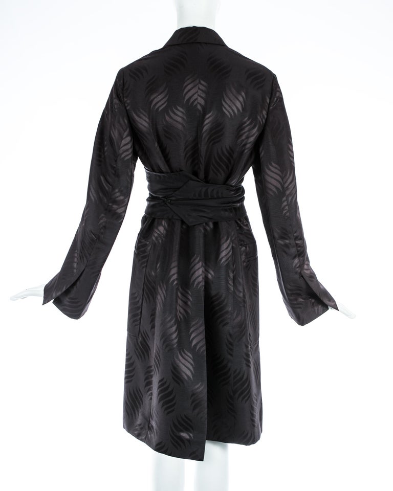 Tom Ford Gucci black silk evening robe with matching Obi belt, A/W 2002 ...