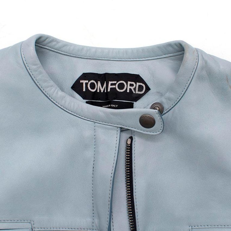 Tom Ford Light Blue Leather Jacket - Size US 0 at 1stDibs | light blue ...