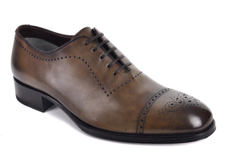Tom Ford Mens Brown Leather Edgar Brogue Lace Up Oxfords For Sale at ...