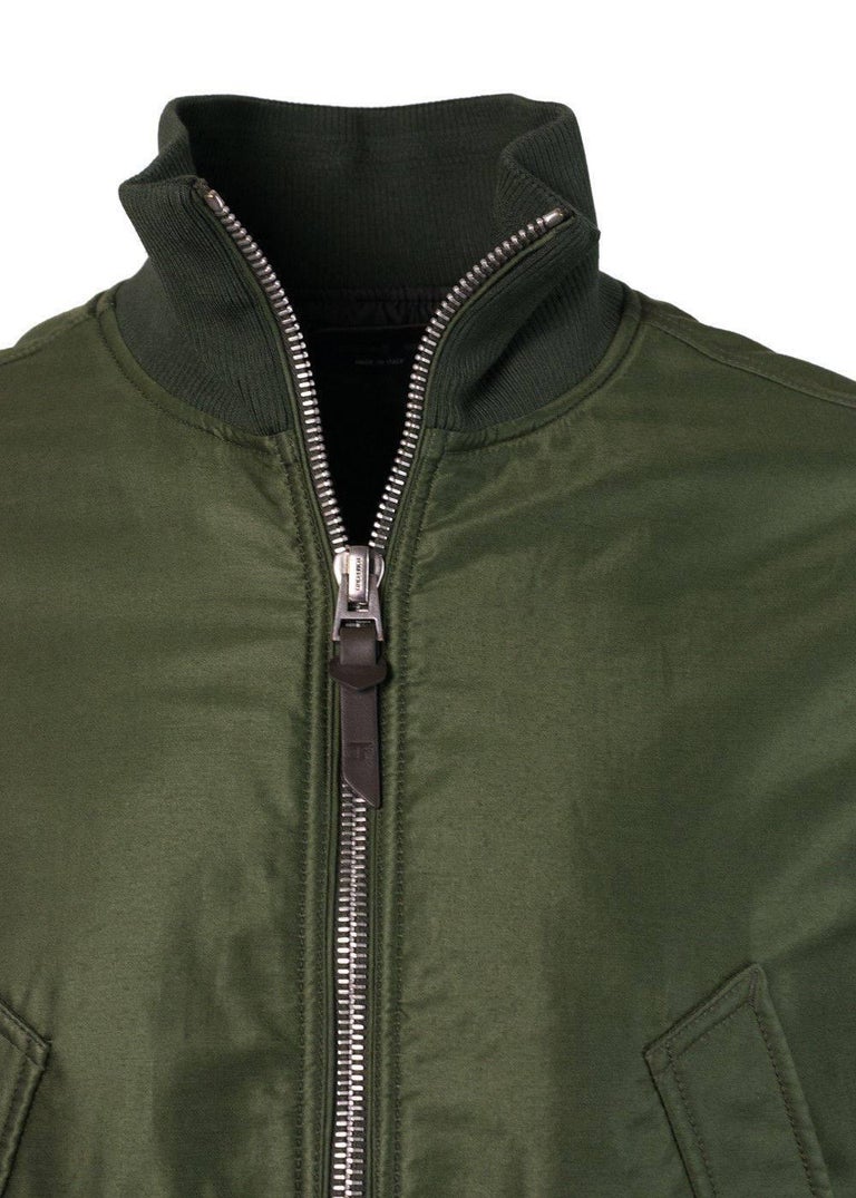 Tom Ford Mens Green Satin Twill Light Fill Blouson Sport Jacket For ...