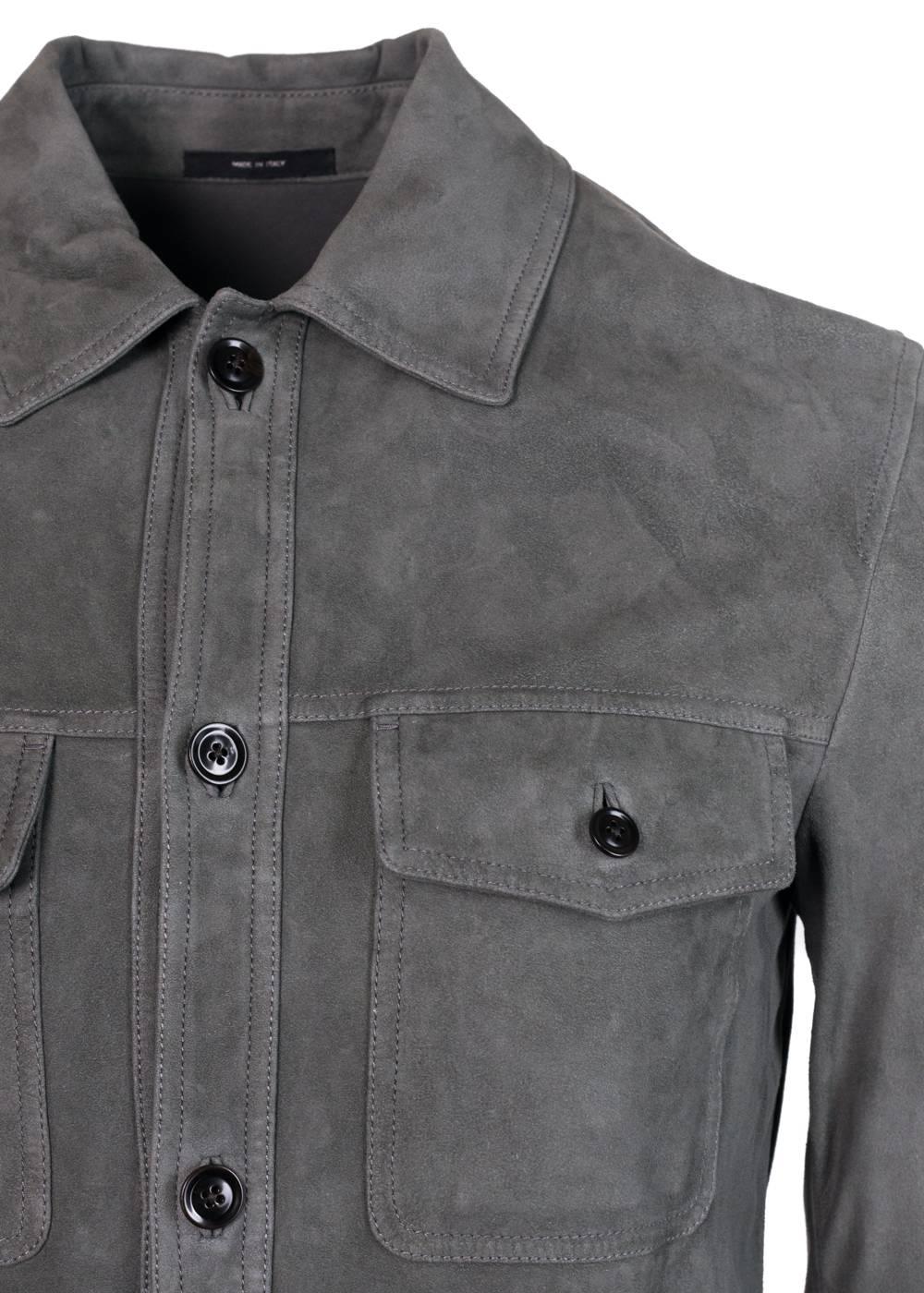 Tom Ford Men's Grey Suede Double Pocket Utility Shirt Jacket For Sale ...