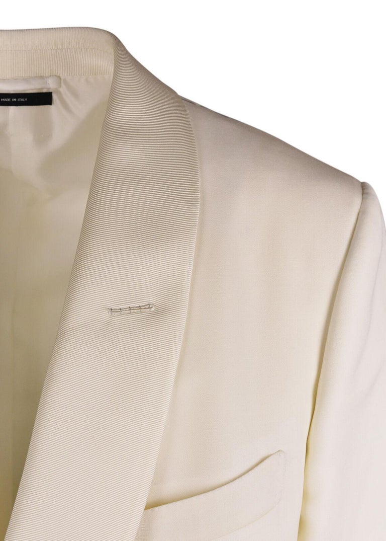 Tom Ford Men's Ivory Wool Windsor Shawl Lapel Cocktail Jacket 60/50L at ...