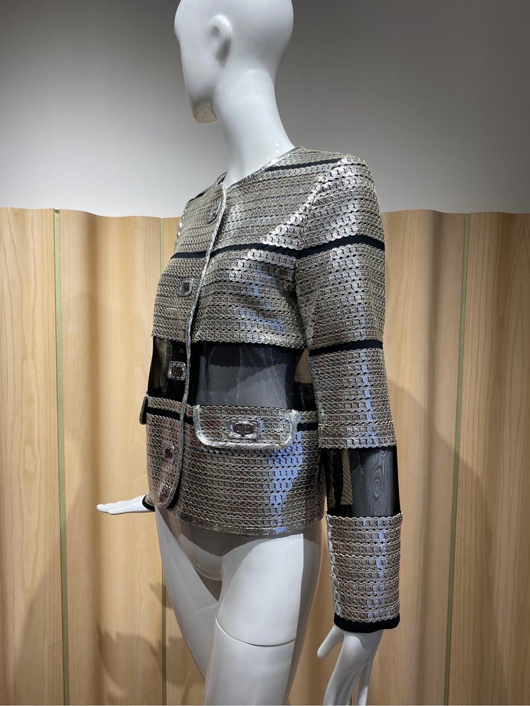 Tom Ford Metallic Leather Jacket For Sale at 1stDibs