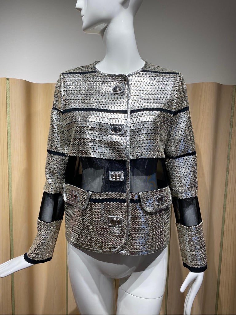Tom Ford Metallic Leather Jacket For Sale at 1stDibs