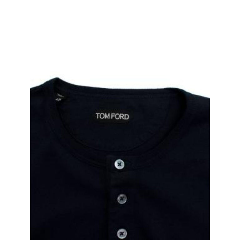 Tom Ford Navy Blue Half-button Top For Sale at 1stDibs
