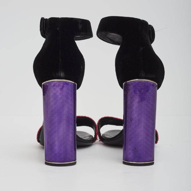 Tom Ford Open Toe Purple Beads Ankle Strap Heels (EU 39 US 8) For Sale ...