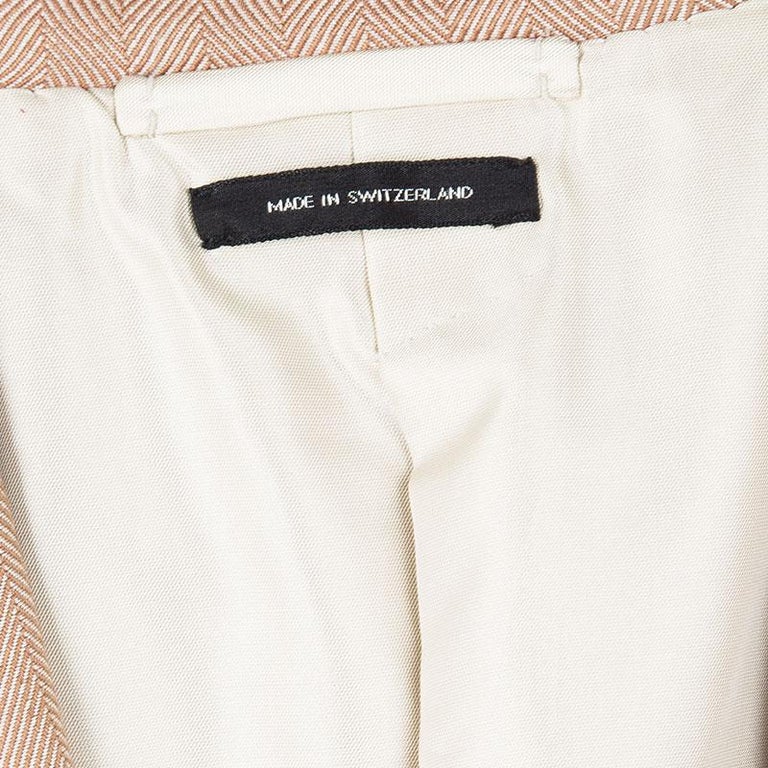 Tom Ford Orange Herringbone Pattern Silk Blazer L at 1stDibs