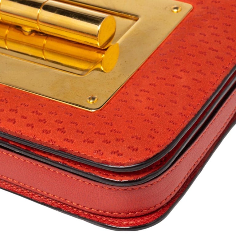 Tom Ford Orange Nubuck and Leather Small Natalia Shoulder Bag at 1stDibs