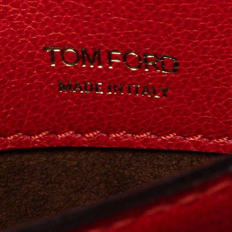 Tom Ford Orange Nubuck and Leather Small Natalia Shoulder Bag at 1stDibs