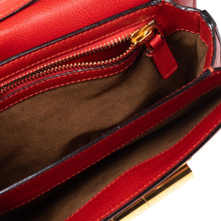 Tom Ford Orange Nubuck and Leather Small Natalia Shoulder Bag at 1stDibs