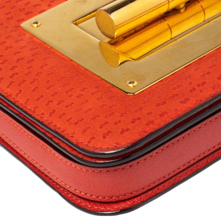 Tom Ford Orange Nubuck and Leather Small Natalia Shoulder Bag at 1stDibs