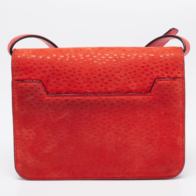 Tom Ford Orange Textured Suede Small Natalia Crossbody Bag at 1stDibs