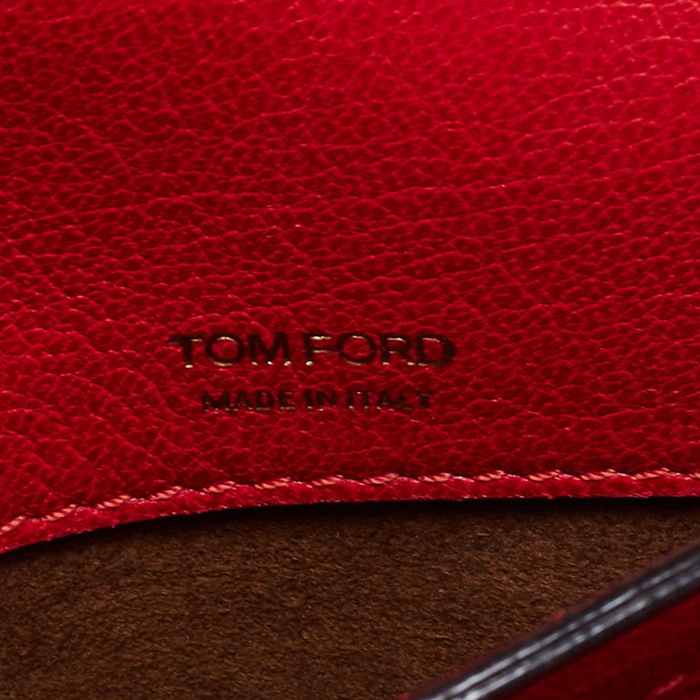 Tom Ford Orange Textured Suede Small Natalia Crossbody Bag at 1stDibs