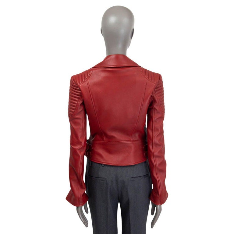 TOM FORD red LEATHER BIKER Jacket 40 S at 1stDibs