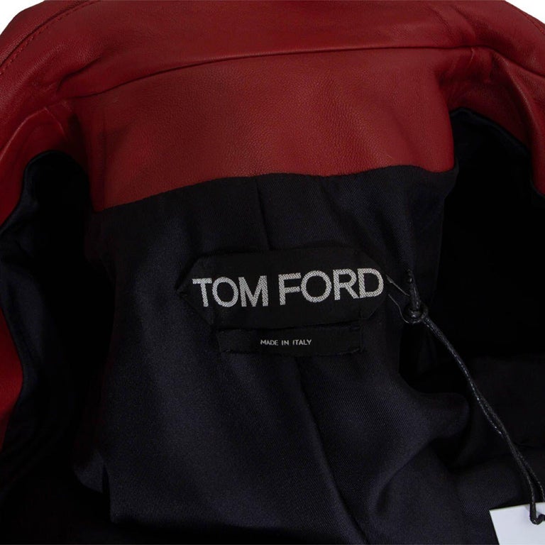 TOM FORD red LEATHER BIKER Jacket 40 S at 1stDibs