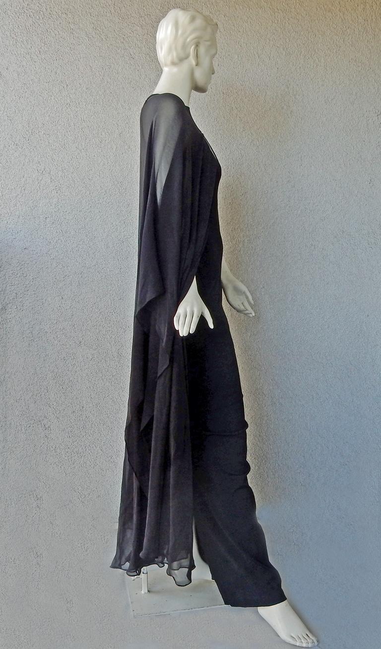 Tom Ford Signature Black Body Hugging Gown with Cape New! For Sale at ...