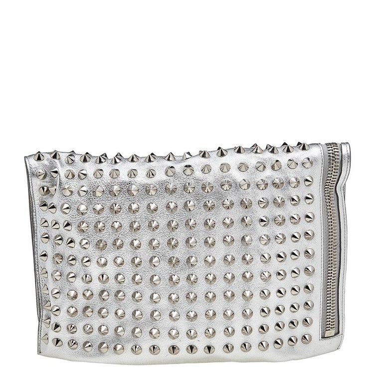 Tom Ford Silver Leather Alix Studded Shoulder Bag at 1stDibs