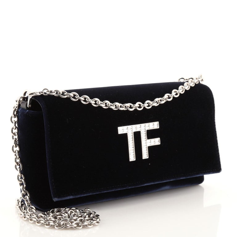 Tom Ford TF Chain Clutch Velvet with Crystals at 1stDibs