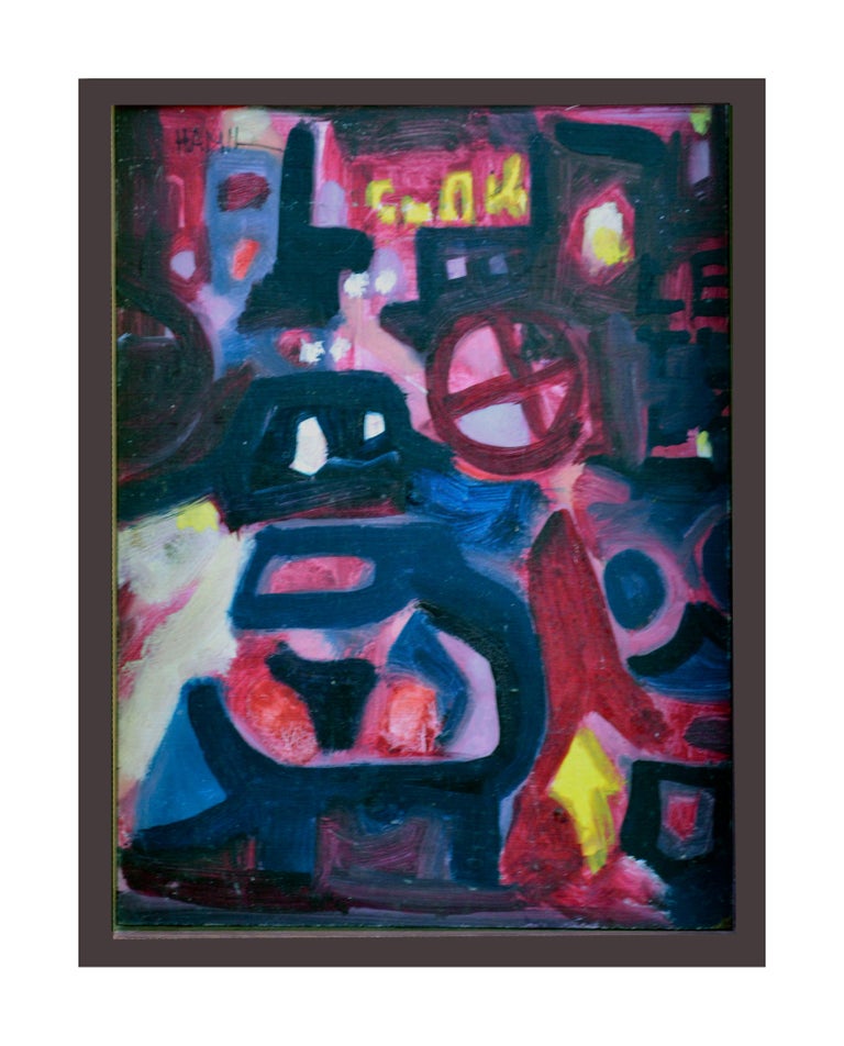 Tom Hamil - Nocturnal Train In The City Abstract Expressionism For Sale ...