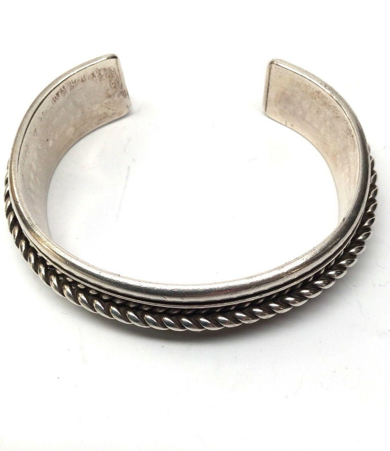 Tom Hawk Native American Navajo Sterling Silver Rope Design Bracelet at ...