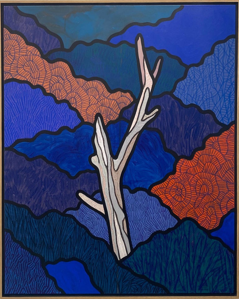 Tom Jean Webb - Plant A Tree, Contemporary Landscape Painting, Mixed ...